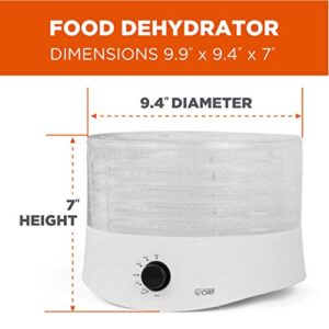 Commercial Chef Food Dehydrator, Dehydrator for Food and Jerky, CCD100W6, 280 Watts, White