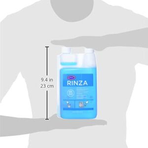 Urnex Rinza Alkaline Formula Milk Frother Cleaner - 33.6 Ounce [Over 30 Uses] - Breaks Down Milk Protein Fat and Calcium Build Up Cycles Through Auto Frother Cleans Lines Steam Wands & Steel Pitchers