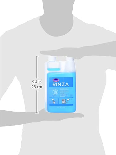 Urnex Rinza Alkaline Formula Milk Frother Cleaner - 33.6 Ounce [Over 30 Uses] - Breaks Down Milk Protein Fat and Calcium Build Up Cycles Through Auto Frother Cleans Lines Steam Wands & Steel Pitchers