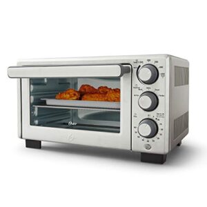 oster compact countertop oven with air fryer, stainless steel