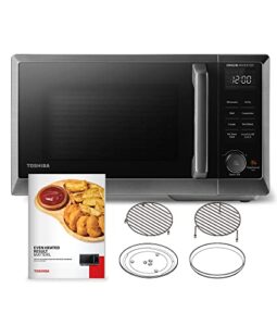 toshiba 6-in-1 inverter microwave oven air fryer combo, countertop microwave, healthy air fryer, broil, convection, speedy combi, even defrost, 11.3’’ turntable, eco-mode, sound on/off, 27 auto menu