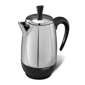 spectrum brands farberware 8-cup percolator, stainless steel, fcp280, black