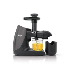 ninja jc101 cold press pro compact powerful slow juicer with total pulp control and easy clean, graphite, 13.78 in l x 6.89 in w x 14.17 in h