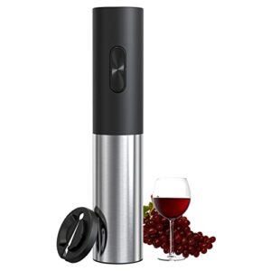 cokunst electric wine bottle openers , reusable wine corkscrew opener with foil cutter, battery operated stainless steel wine remover for home kitchen party bar restaurant