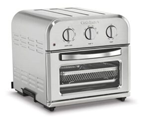 cuisinart toa-26 compact airfryer toaster oven, 1800-watt motor with 6-in-1 functions and wide temperature range, large capacity air fryer with 60-minute timer/auto-off, stainless steel