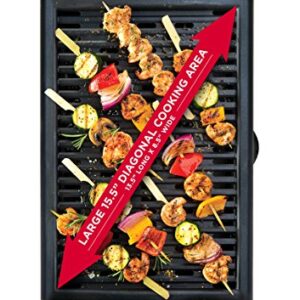 Chefman Electric Smokeless Indoor Grill w/Non-Stick Cooking Surface & Adjustable Temperature Knob from Warm to Sear for Customized BBQing, Dishwasher Safe Removable Water Tray, Black