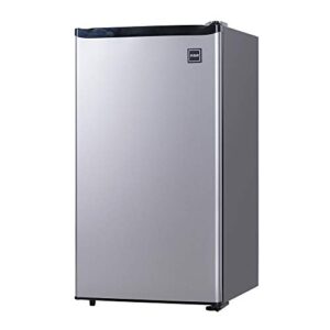 RCA RFR322 Mini Refrigerator, Compact Freezer Compartment, Adjustable Thermostat Control, Reversible Door, Ideal Fridge for Dorm, Office, Apartment, Platinum Stainless, 3.2 Cubic Feet