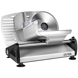 meat slicer 200w electric deli food slicer with removable 7.5″ stainless steel blade, adjustable thickness meat slicer for home use, child lock protection, easy to clean, cuts meat, bread and cheese