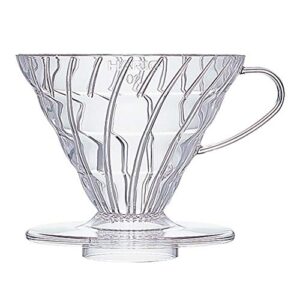 hario v60 plastic coffee dripper, size 02, clear