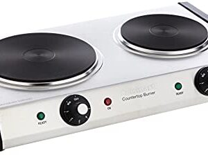 Cuisinart Cast-Iron Double Burner, 11.5"(L) x 19.5"(W) x 2.5"(H), Silver