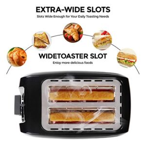 Toaster 2 Slice Best Prime Toasters Stainless Steel Black Bagel Toaster Evenly and Quickly with 2 Wide Slots 7 Shade Settings and Removable Crumb Tray for Bread Waffles