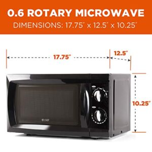 Commercial Chef Countertop Microwave Oven, 0.6 Cu. Ft, Black