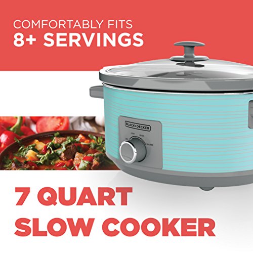 BLACK+DECKER SC2007D Slow Cooker, 7 quart, Teal Wave