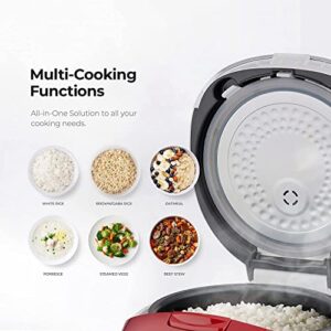 CUCKOO CR-0655F | 6-Cup (Uncooked) Micom Rice Cooker | 12 Menu Options: White Rice, Brown Rice & More, Nonstick Inner Pot, Designed in Korea | Red/White