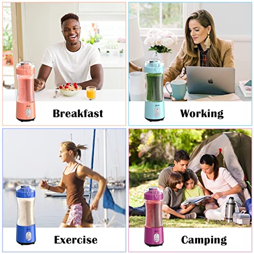 Personal Size Blender Smoothies and Shakes, Aoozi Portable Blenders, Mini Blender USB Rechargeable, Handheld Blender Sports,Travel and Home (Orange)