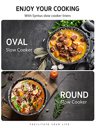 Syntus Slow Cooker Liners, Cooking Bags Large Size Crock Pot Liners Disposable Pot Liners Plastic Bags, Fit 3QT to 8QT for Slow Cooker Crockpot Cooking Trays, 13"x 21" 1 Pack (15 Liners)