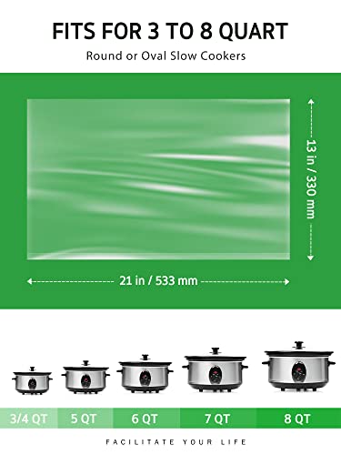 Syntus Slow Cooker Liners, Cooking Bags Large Size Crock Pot Liners Disposable Pot Liners Plastic Bags, Fit 3QT to 8QT for Slow Cooker Crockpot Cooking Trays, 13"x 21" 1 Pack (15 Liners)