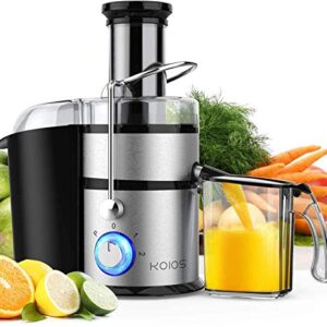 KOIOS Centrifugal Juicer Machines, Juice Extractor with Extra Large 3inch Feed Chute, 304 Stainless Steel Filter, High Juice Yield for Fruits and Vegetables, Easy to Clean, 100% BPA-Free, 1200W Powerful, Dishwasher Safe, Included Brush