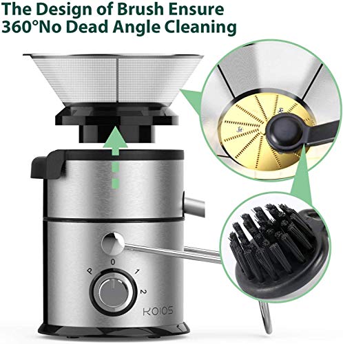 KOIOS Centrifugal Juicer Machines, Juice Extractor with Extra Large 3inch Feed Chute, 304 Stainless Steel Filter, High Juice Yield for Fruits and Vegetables, Easy to Clean, 100% BPA-Free, 1200W Powerful, Dishwasher Safe, Included Brush