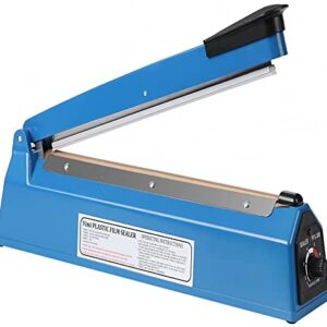 Impulse Heat Sealer Manual Bags Sealer Heat Sealing Machine 12 Inch Impulse Sealer Machine for Plastic Bags PE PP Bags with Extra Replace Element Grip