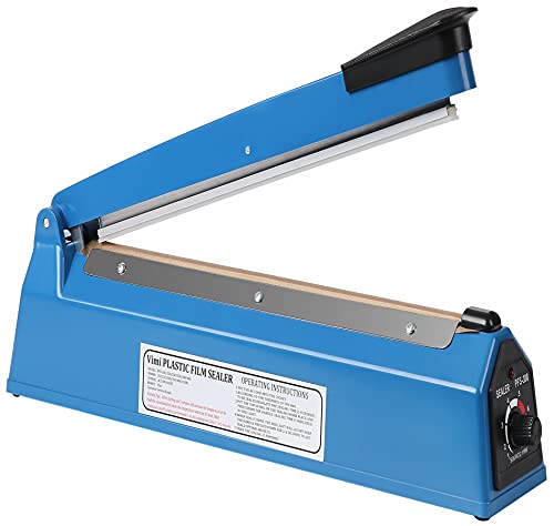 Impulse Heat Sealer Manual Bags Sealer Heat Sealing Machine 12 Inch Impulse Sealer Machine for Plastic Bags PE PP Bags with Extra Replace Element Grip