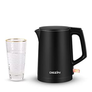 dezin electric kettle, 0.8l portable travel kettle with double wall construction, 304 stainless steel electric tea kettle for business trip, small electric kettle with auto shut-off (without cup)