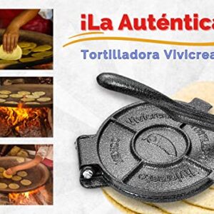 Vivicreate Cast Iron Tortilla Press 7.5 Inch. Tortilla Maker, Dough Press,Flour Tortilla press, Rotis Press, Grey Color