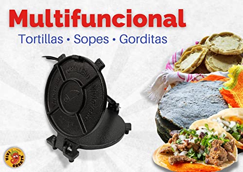 Vivicreate Cast Iron Tortilla Press 7.5 Inch. Tortilla Maker, Dough Press,Flour Tortilla press, Rotis Press, Grey Color