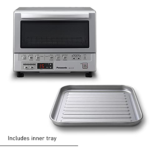 Panasonic Toaster Oven FlashXpress with Double Infrared Heating and Removable 9-Inch Inner Baking Tray, 1300W, 12 x 13 x 10.25, Silver