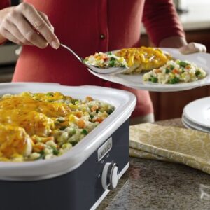 Crock-Pot 3.5 Quart Casserole Manual Slow Cooker, Charcoal