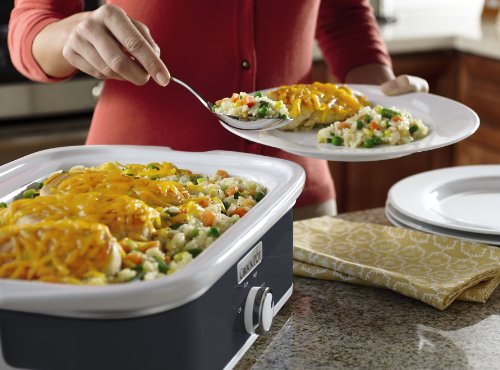 Crock-Pot 3.5 Quart Casserole Manual Slow Cooker, Charcoal