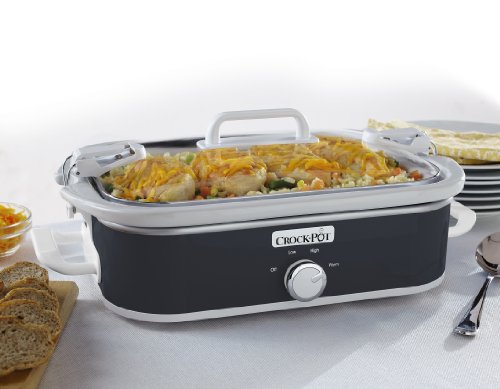 Crock-Pot 3.5 Quart Casserole Manual Slow Cooker, Charcoal