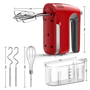 JIOJIOY Hand Mixer Electric, 5 Speed Kitchen Handheld Mixer with Eject Button and Storage Case, 400W Ultra Power with Turbo Function and Stainless Steel Attachments for Whipping, Mixing Brownies, Cakes and Dough Batters