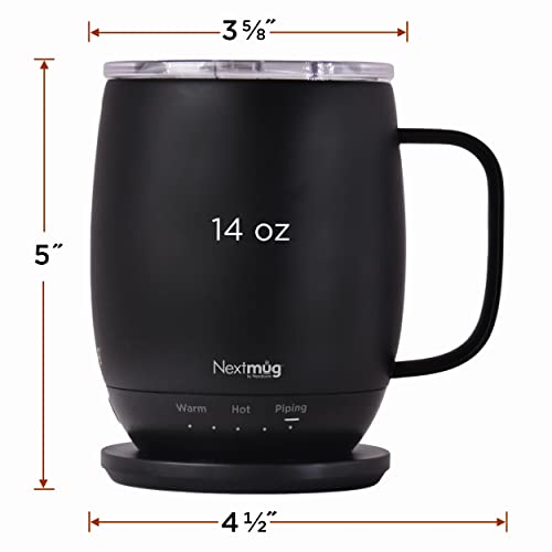 Nextmug - Temperature-Controlled, Self-Heating Coffee Mug (Black - 14 oz.)