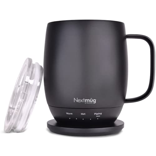 Nextmug - Temperature-Controlled, Self-Heating Coffee Mug (Black - 14 oz.)