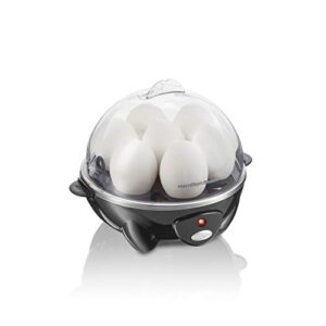 hamilton beach 3-in-1 electric hard boiled egg cooker, poacher & omelet maker, holds 7, black (25507)