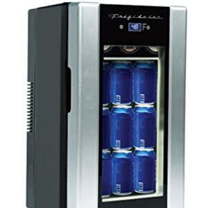 Frigidaire EFMIS567_AMZ 18 Can OR 4 Wine Bottle Retro Beverage Fridge, Temperature Control, Thermoelectric, FreonFree, Stainless