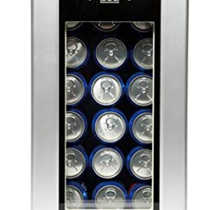 Frigidaire EFMIS567_AMZ 18 Can OR 4 Wine Bottle Retro Beverage Fridge, Temperature Control, Thermoelectric, FreonFree, Stainless