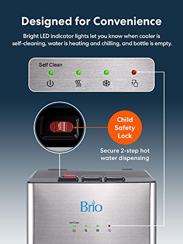 Brio Self Cleaning Bottom Loading Water Cooler Water Dispenser – Limited Edition - 3 Temperature Settings - Hot, Cold & Cool Water - UL/Energy Star Approved