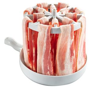 Microwave Bacon Cooker - Bacon Wizard Cooks 1LB of Bacon and Reduces Fat by 40% - Crispier, Healthier, Quicker Bacon Every time - Grease Catcher Makes Clean Up Easy- Great for Adults, College Students