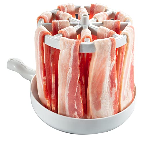 Microwave Bacon Cooker - Bacon Wizard Cooks 1LB of Bacon and Reduces Fat by 40% - Crispier, Healthier, Quicker Bacon Every time - Grease Catcher Makes Clean Up Easy- Great for Adults, College Students