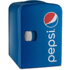 curtis pepsi 6-can mini fridge, blue, 4 liters