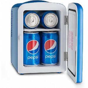 CURTIS Pepsi 6-can Mini Fridge, BLUE, 4 liters