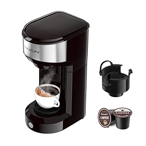 Vimukun Single Serve Coffee Maker Coffee Brewer for K-Cup Single Cup Capsule and Ground Coffee, Single Cup Coffee Makers with 6 to 14oz Reservoir, Small Size