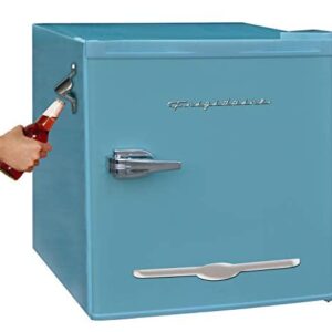 Frigidaire EFR176-BLUE 1.6 cu ft Blue Retro Fridge with Side Bottle Opener. for The Office, Dorm Room or Cabin