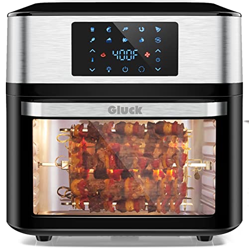 GLUCK Air Fryer Oven,10-in-1 20 QT Airfryer Toaster Oven with Visible Cooking Window,Large Air Fryer Toaster Oven Combo with Recipes & 13 Accessories ， ETL Certification