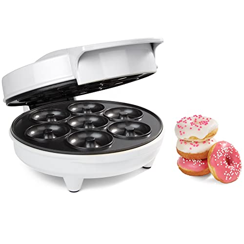 CucinaPro Mini Donut Maker - Electric Non-Stick Surface Makes 7 Small Doughnuts, Decorate or Ice Your Own for Kid Friendly Dessert or Snack - The Unique Gift or Baking Activity for Kids & Adults