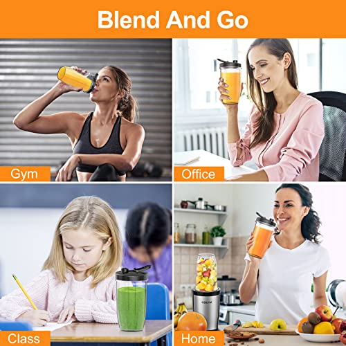 OSEYM Blender, Upgrade 19-Piece Bullet Blender for Shakes and Smoothies, 900W Personal Blender With 2*17 Oz & 10 Oz To-Go Cups, Coffee Grinder, Easy to Clean