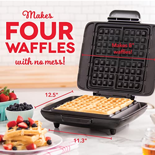 DASH Deluxe No-Drip Waffle Iron Maker Machine 1200W + Hash Browns, or Any Breakfast, Lunch, & Snacks with Easy Clean, Non-Stick + Mess Free Sides, Silver