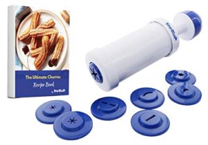 churrera churro maker by starblue with free recipe e-book – easy tool for deep fry churro in 8 difference shapes